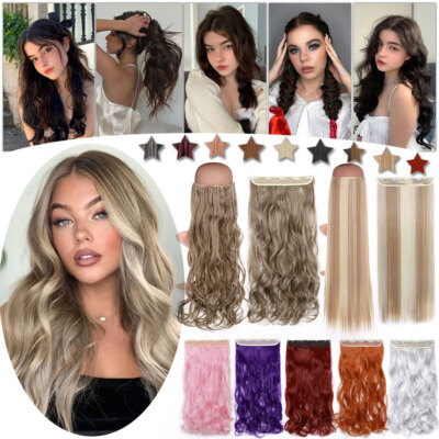 One Piece Thick Clip in Hair Extension Full Head Real As Human Natural ...