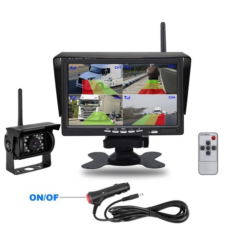 Wireless Reversing Camera 7" Monitor Rear View Kit For RV Truck Caravan ...