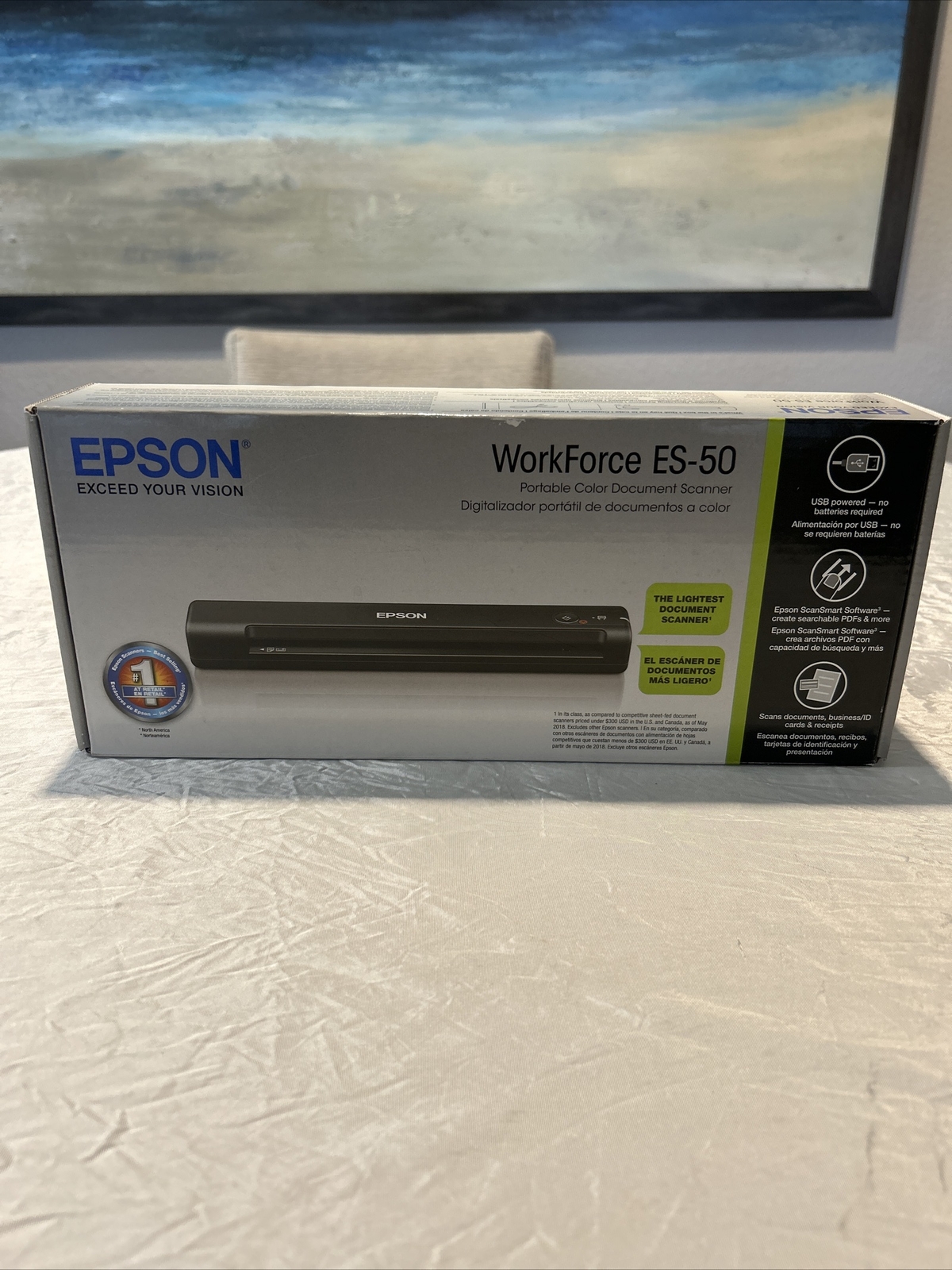 Epson ES-50 WorkForce Portable Document Scanner - Black for sale online | eBay