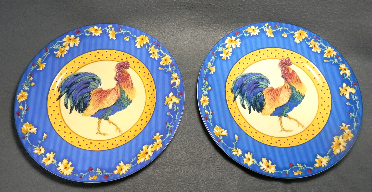 VTG Classic Choices Fitz & Floyd Cog Du Village Rooster Portrait Plates ...