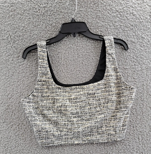 AQUA Bustier Wool Blend Crop Top Women's XL Black Multi Sleeveless ...