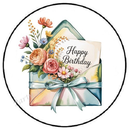 HAPPY BIRTHDAY ENVELOPE MAIL SEALS LABELS STICKERS PARTY FAVORS | eBay