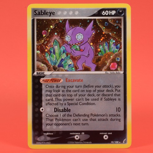Pokemon TCG English Card ex Crystal Guardians Sableye 10/100 Holo Rare ...
