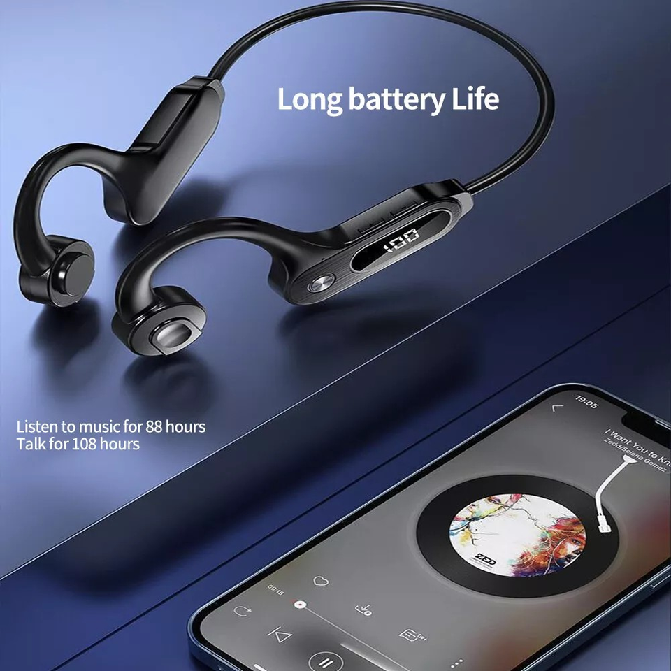 2024 Bone Conduction Headphones induction 5.3 Open Ear Headphones Sport ...