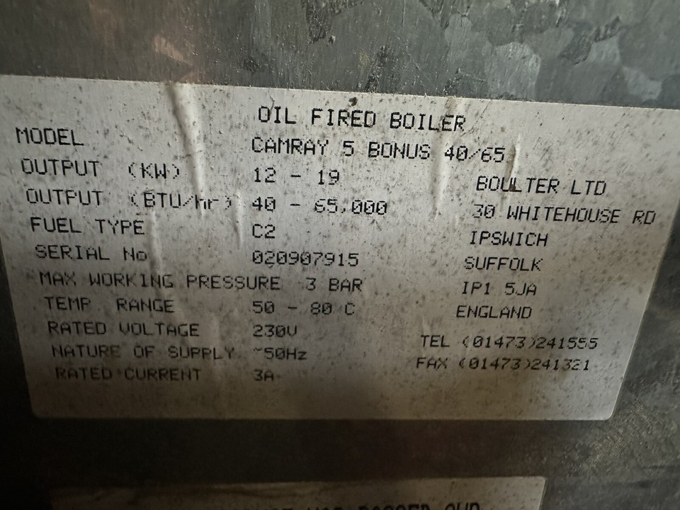 Boulter Ltd Camry 5 Bonus 40/65 Oil Fired Boiler | eBay UK