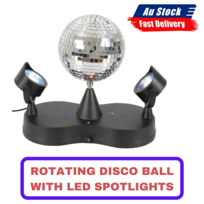 Rotating Disco Ball with LED Spotlights | eBay