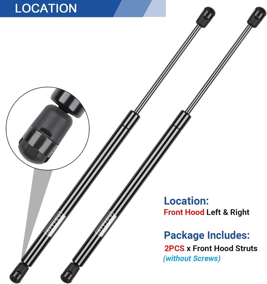 2X Front Hood Lift Supports for 2002-13 Dodge Ram 1500 2500 3500 4500 ...