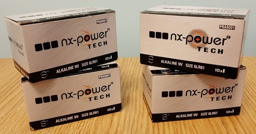 BN NX-Power Tech 9V Alkaline Square Batteries Size 6LR61 - 10 Per Box x ...