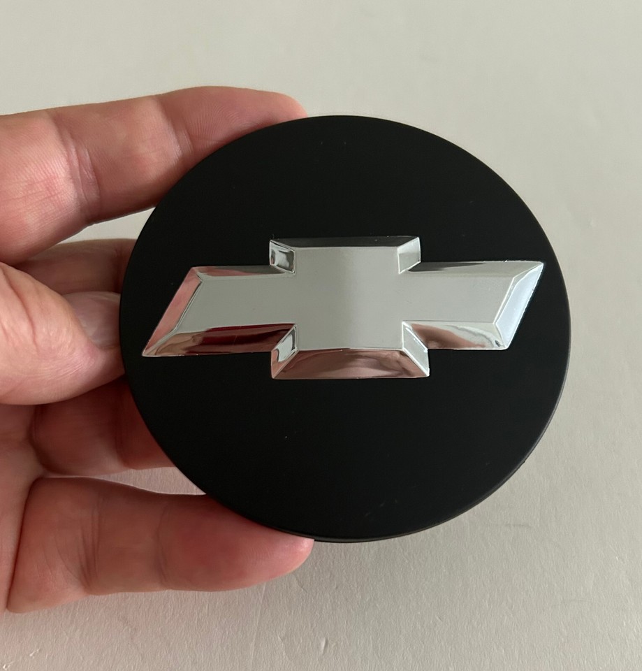 Black Chevy Wheel Center 4 Caps Chrome Logo Emblem for Chevrolet ...