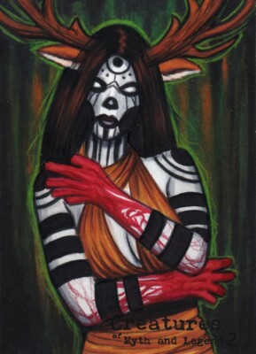 Perna Studios Creatures Of Myth & Legend 2 DEER WOMAN Sketch Card AP ...
