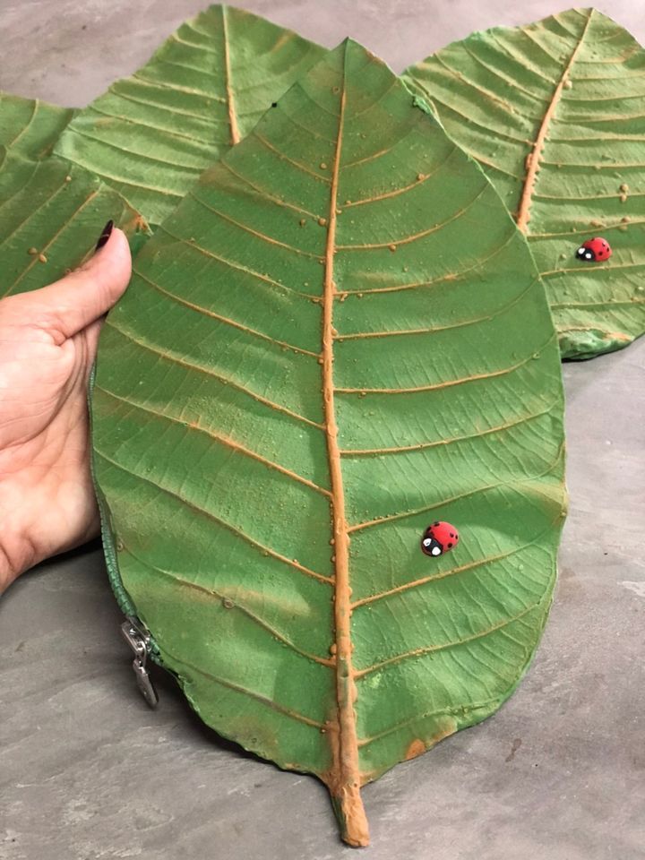 Rare bag handmade realistic leaf small large wallet art hipster weird ...