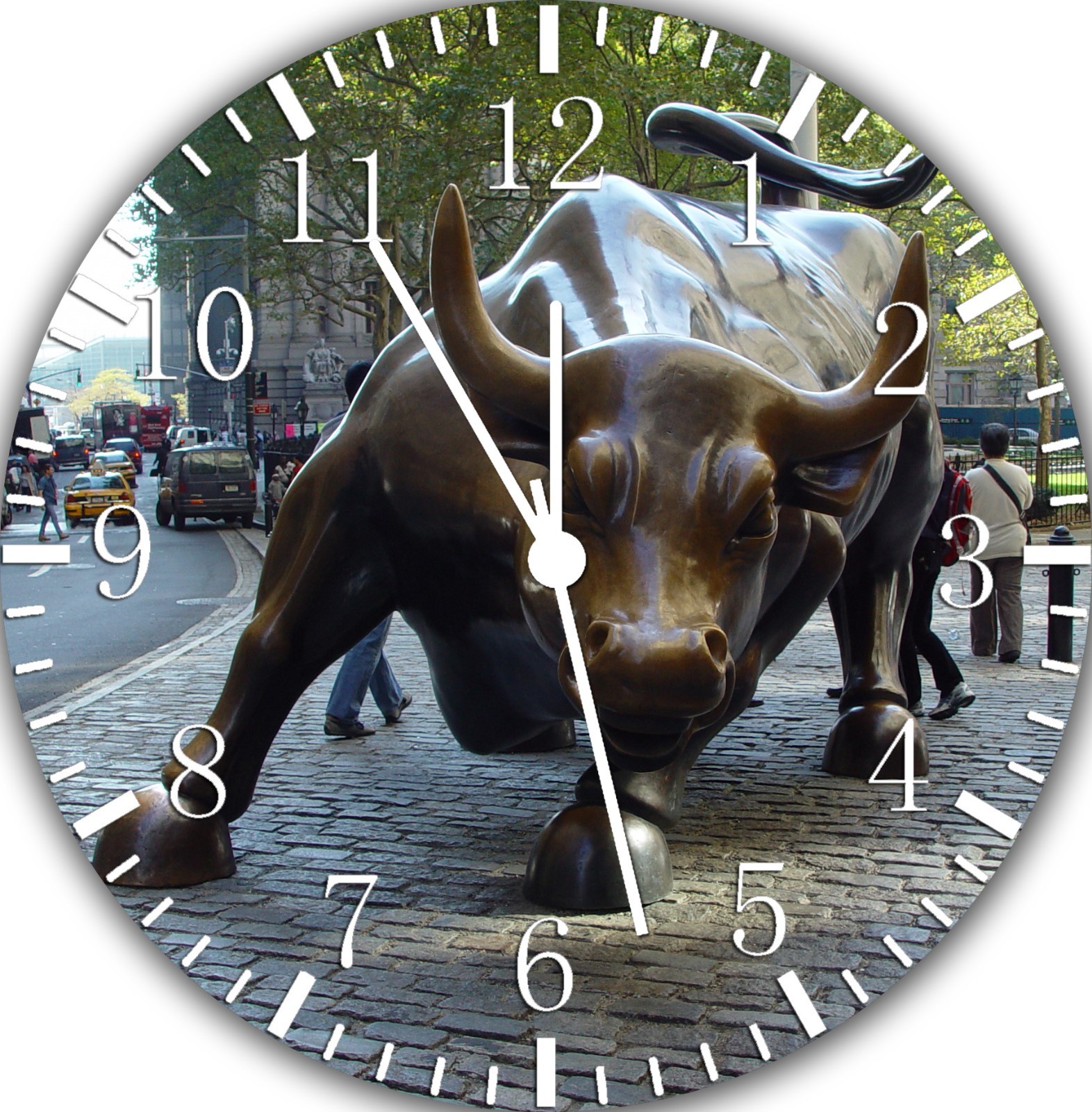 Wall Street Charging Bull Frameless Borderless Wall Clock Nice Gifts ...