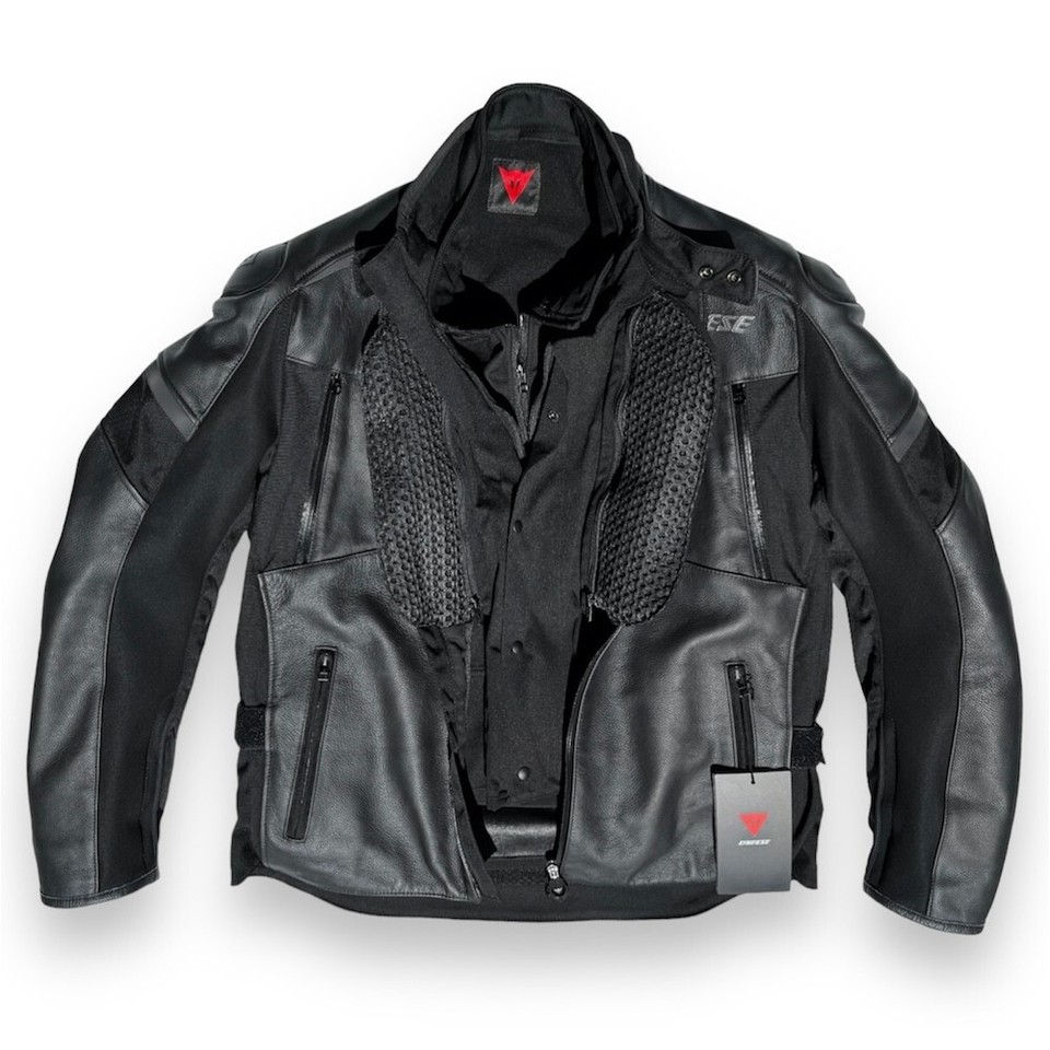 DAINESE Cruiser D-Dry Leather Jacket CE Armored Motorcycle Touring Mens ...