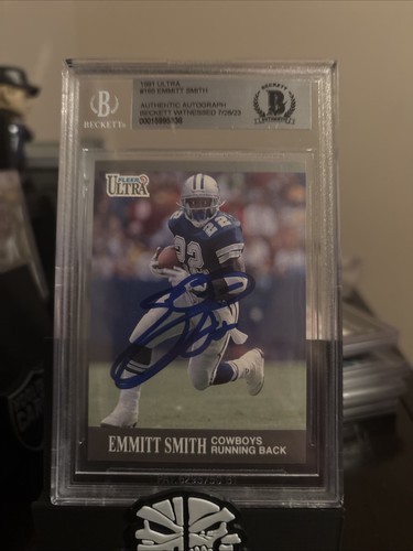 1991 Ultra Fleer Emmitt Smith On Card Auto Beckett Authenticated | eBay