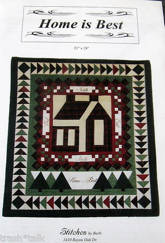 Primitive quilt pattern homespun house wall hanging | eBay