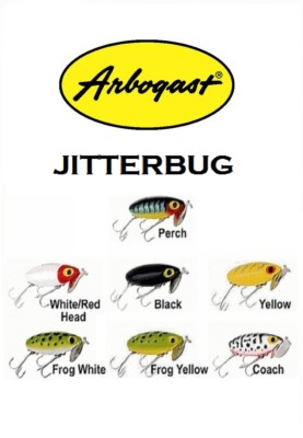 Arbogast Jitterbug, 2-1/2” 3/8 oz, Model G600, Choice of Colors | eBay