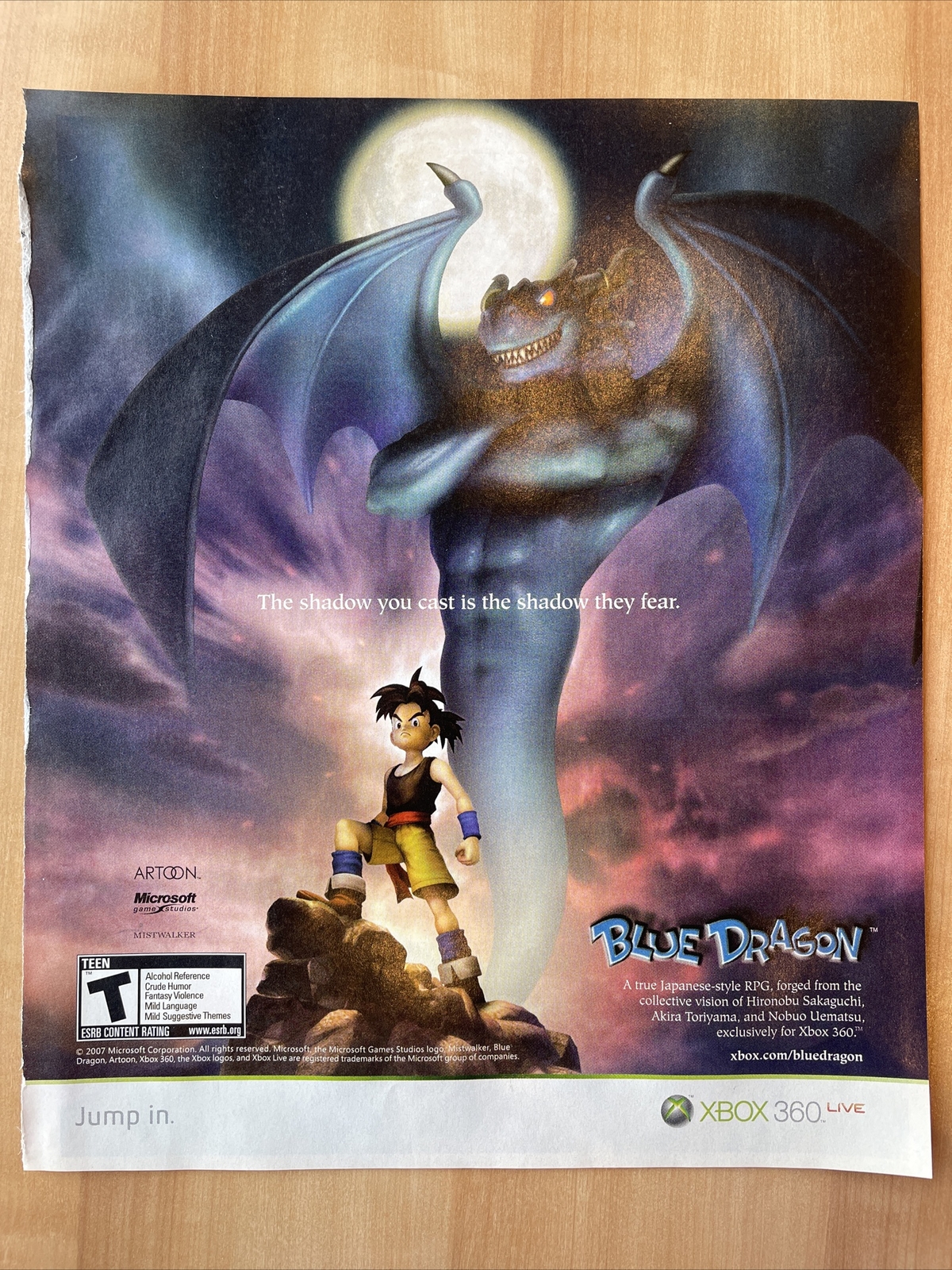 Blue Dragon Xbox 360 2007 Vintage Print Ad/Poster Official RPG Promo ...