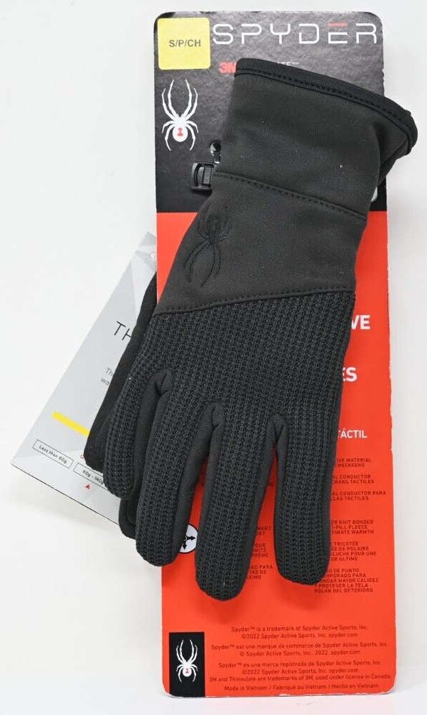 Spyder Core Conduct Gloves Polar Winter Gloves Unisex Touchscreen Black ...