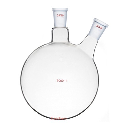 3000ml 24/40 2-neck Round Bottom Glass Flask 3L Lab Reaction Bottle ...