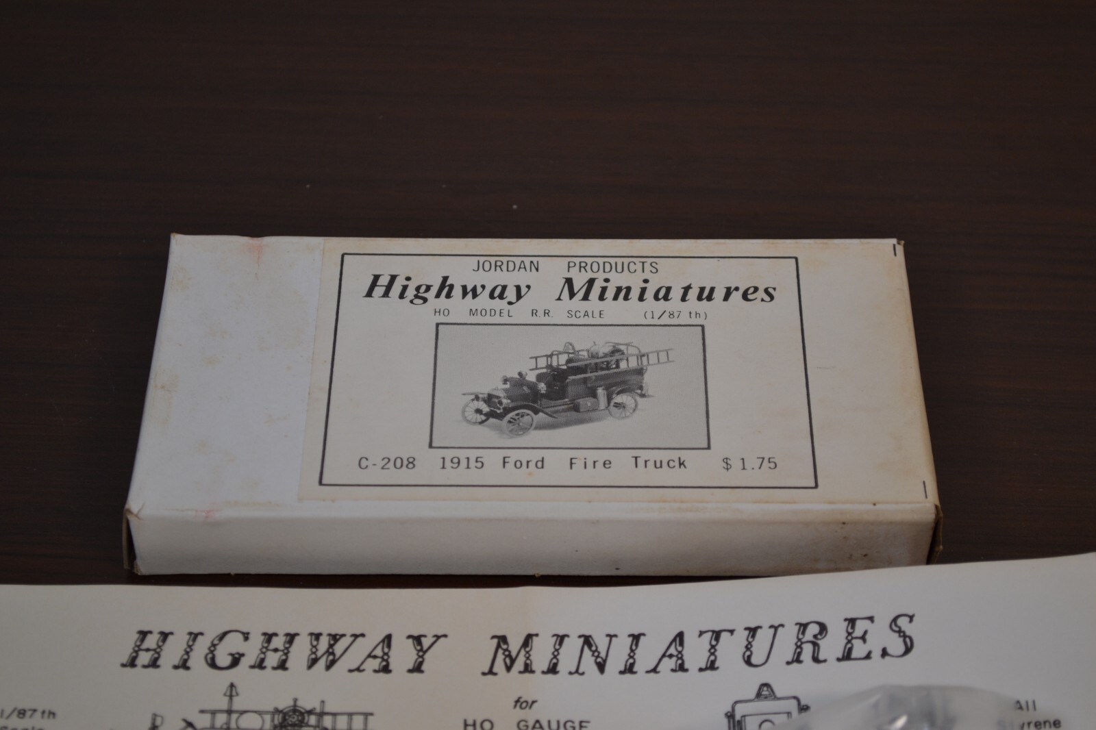 Jordan Products Highway Miniatures HO Model Kit C-208 Ford Fire Truck ...