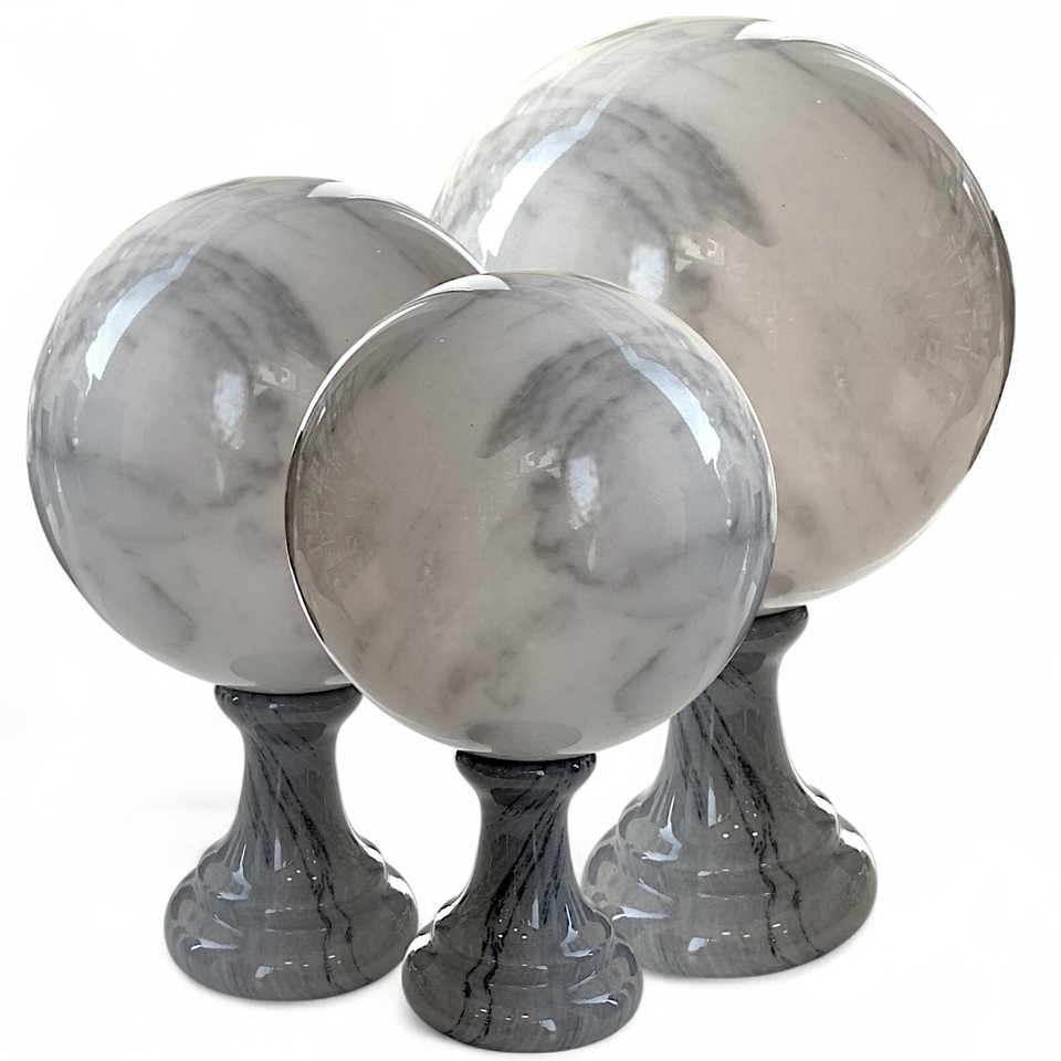 White Carrara Marble Sphere High Marble Gray Sculpture D 10Cm | eBay
