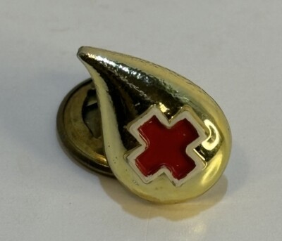American Red Cross Donor Pinback Vintage Blood Drop Donation Enamel Pin ...