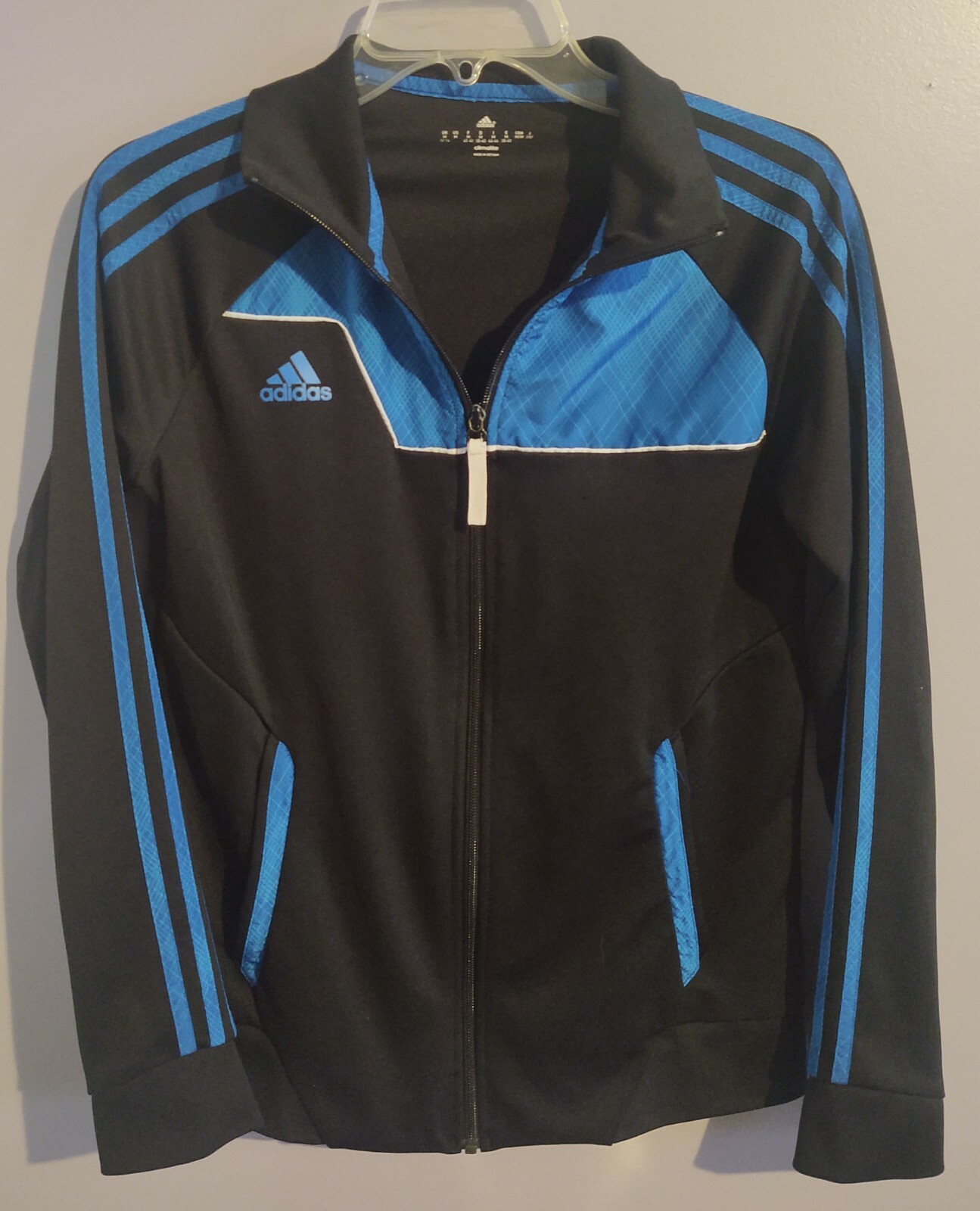 Womens Adidas SpeedTrick Track Warmup Jacket Black Blue Cyan Size M ...