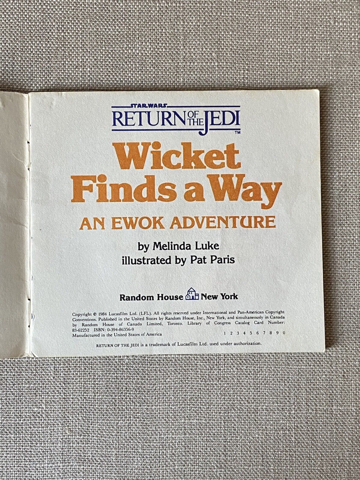 Ewok Random House Book Star War Wicket Finds A Way 1984 Vintage Rare ...