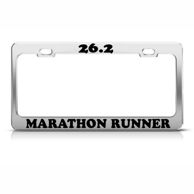 26.2 MARATHON RUNNER Heavy Duty Metal Chrome License Plate Frame 262 ...