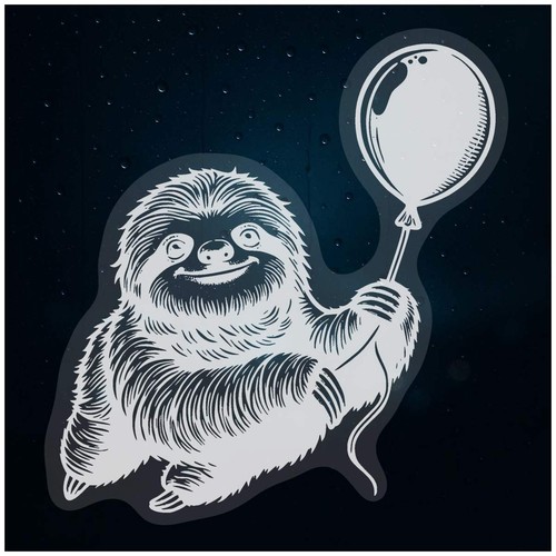 'Floating Sloth With Balloon' Static Window Clings / Stickers (WC053121 ...