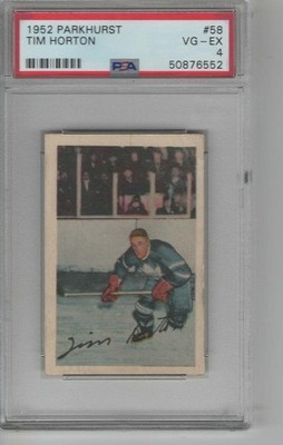 1952-53 PARKHURST #58 TIM HORTON ROOKIE CARD PSA 4 "VG-EX" TORONTO | eBay