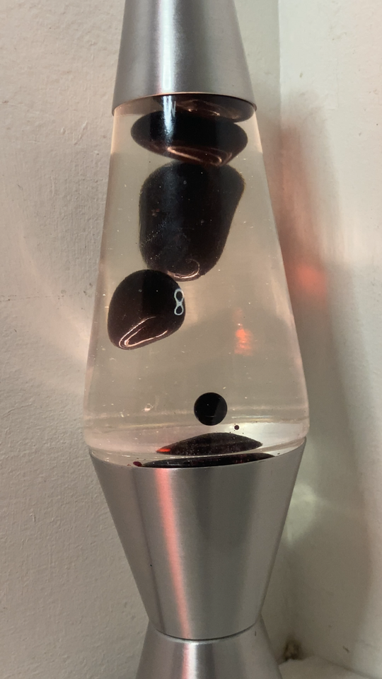 RARE 10" Super MINI Lava Lamp - JET BLACK Wax - Clear Fluid - Flows ...