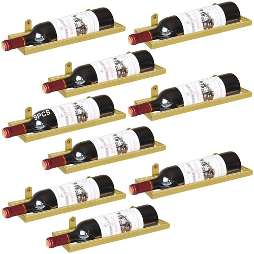 9Pcs Metal Wall Mounted Wine Racks Hanging Wine Bottle Display ...