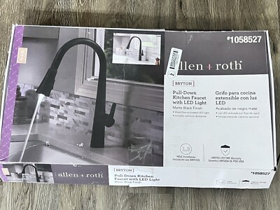ALLEN & ROTH PULL-DOWN KITCHEN FAUCET WITH LED LIGHT 1058527. MATTE ...