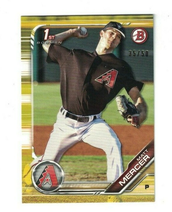 Matt Mercer 2019 Bowman GOLD PAPER PARALLEL Rookie #BP-120 /50 ...