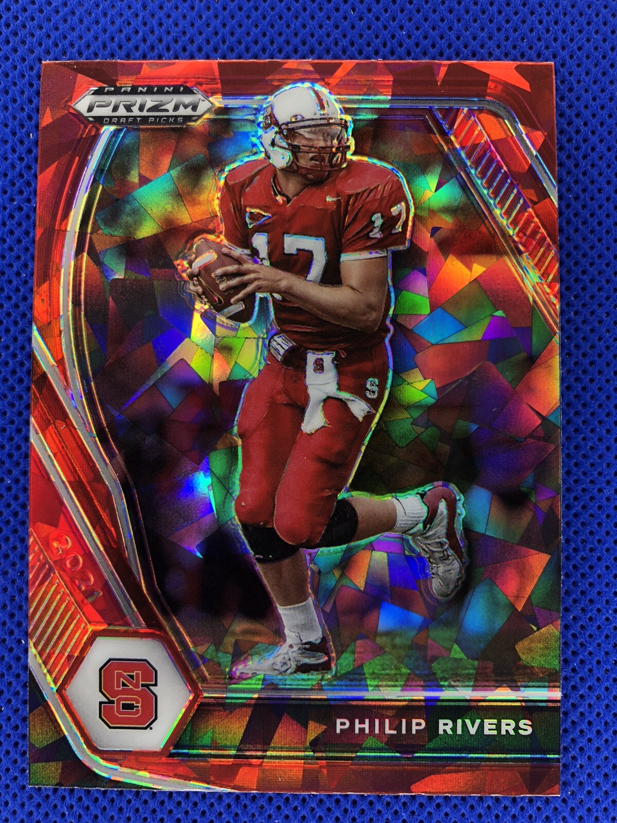 2021 #17 Philip Rivers Panini Prizm Draft Picks Red Cracked Ice | eBay