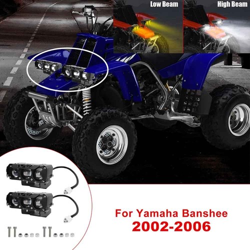 For Yamaha Banshee 350 Pair Led Headlight Light Bulbs Kit YFZ350 2002 ...