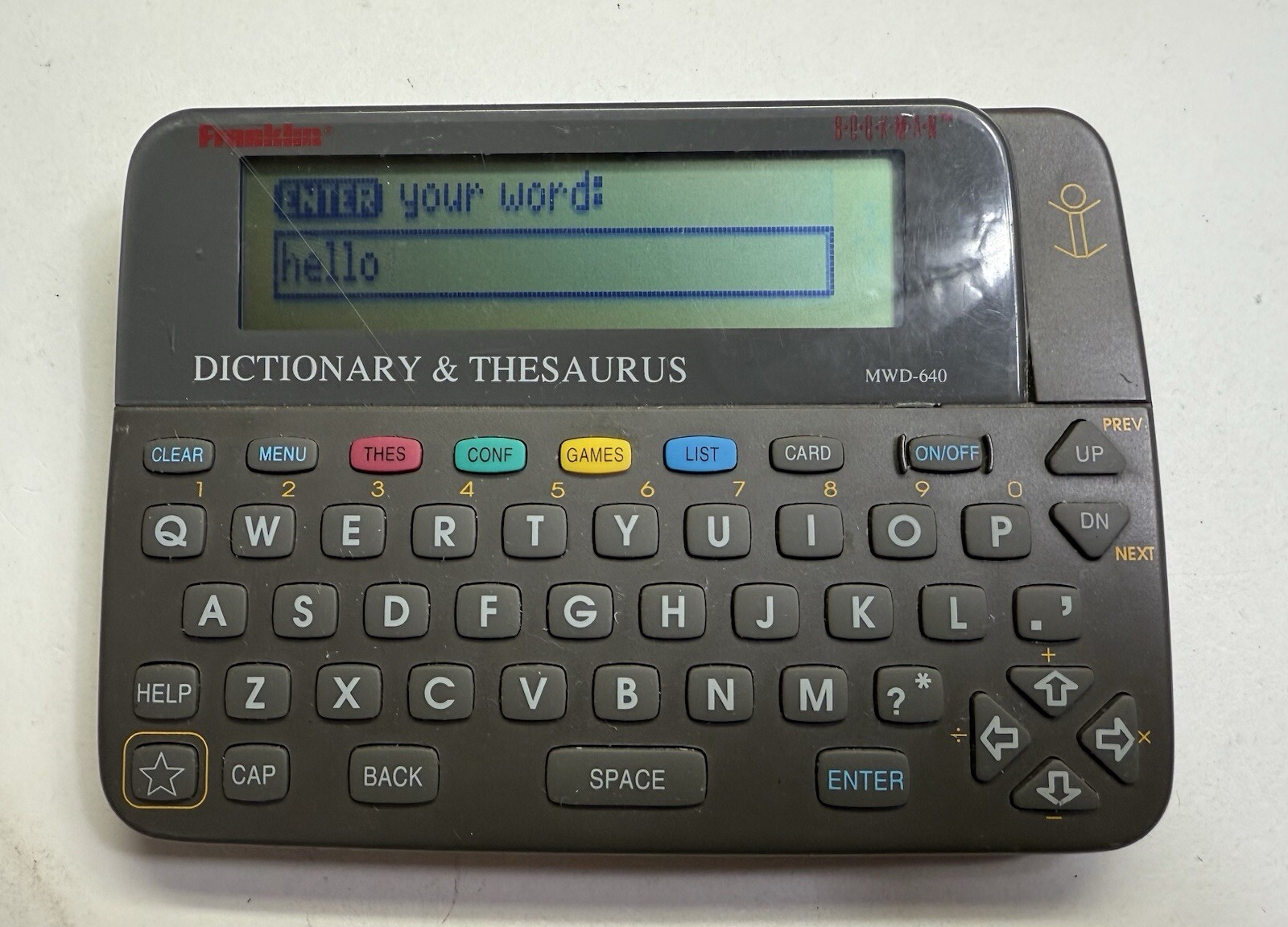 Vintage Franklin Electronics Bookman MWD-640 Electronic Dictionary ...