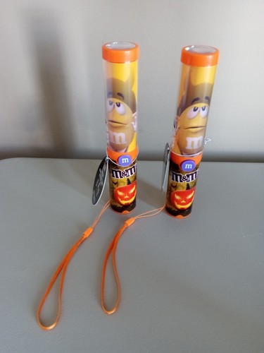 Lot of 2 M&M Candy Flashlight Toy Halloween Light Up Extending READ ...