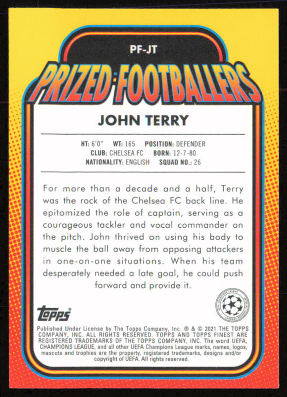 2020-21 Topps Finest UCL John Terry Prized Footballers Chelsea #PF-JT ...