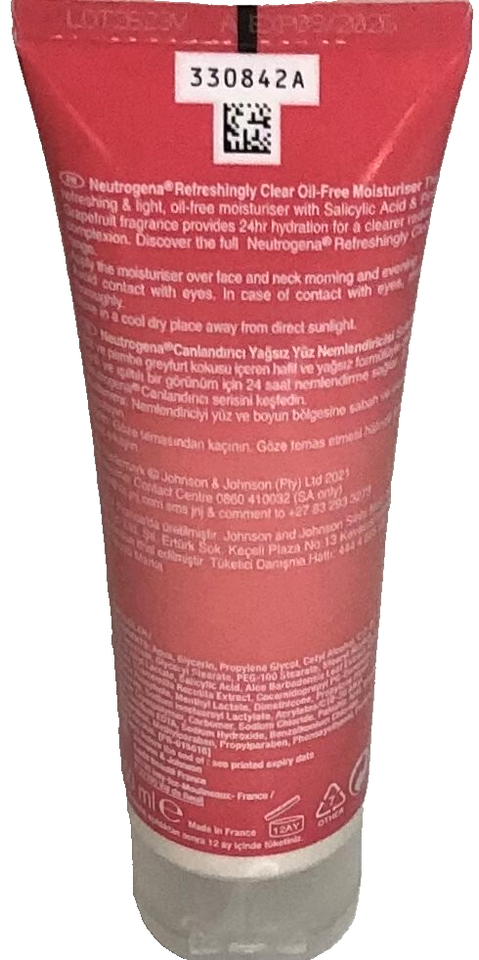 Neutrogena Refreshingly Clear Moisturiser Pink Grapefruit Oil-Free 50 mL(1.7Fl) | eBay