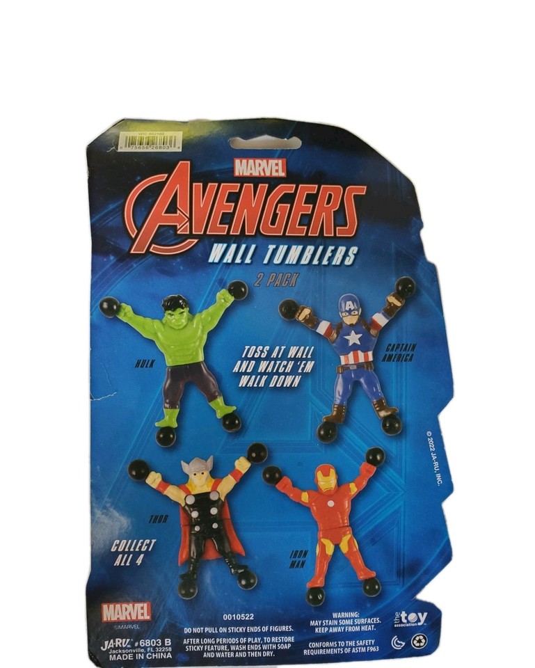 Marvel Avengers Wall Window Walkers Toys Sticky Hands Hulk Thor 2-Pack ...