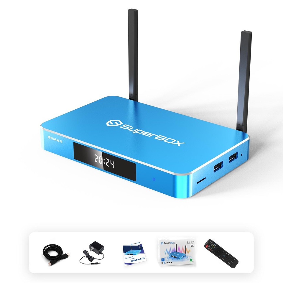 2024 New Superbox S6 MAX TV BOX Blue Keyboard Voice Remote Control Fast ...
