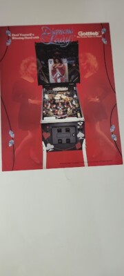 Flyer GOTTLIEB= DIAMOND LADY ARCADE PINBALL advertisement original see ...