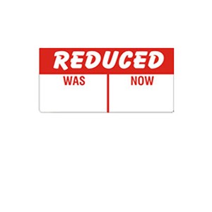 Promotional Label - REDUCED WAS/NOW-50x25mm 1 Roll Qty: 1000 Labels | eBay