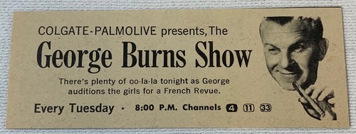 1958 Colgate-Palmolive TV Ad ~ The George Burns Show | eBay