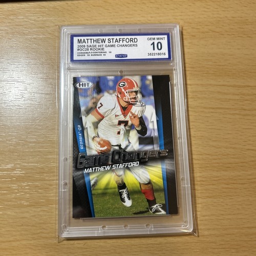 2009 Sage Hit Game Changers #28 Matthew Stafford Rookie Card CCG 10 Gem ...