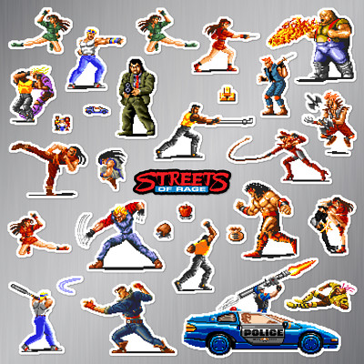 Streets of Rage Magnets Sega Genesis SOR Pixel Art 31 Magnet Pack | eBay