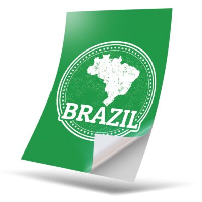1 x Vinyl Sticker A4 - Brazil South America Flag Travel Stamp #5500 | eBay