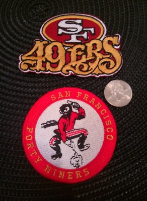 (2) San Francisco 49ers vintage embroidered iron on patches patch lot 3 ...